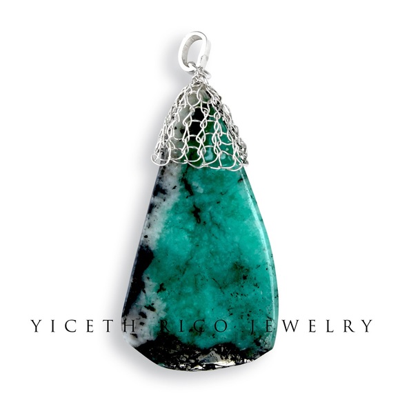 NRCHR | Jewelry | Raw Emerald Pendant 95 Silver Mompox Filigree Raw ...